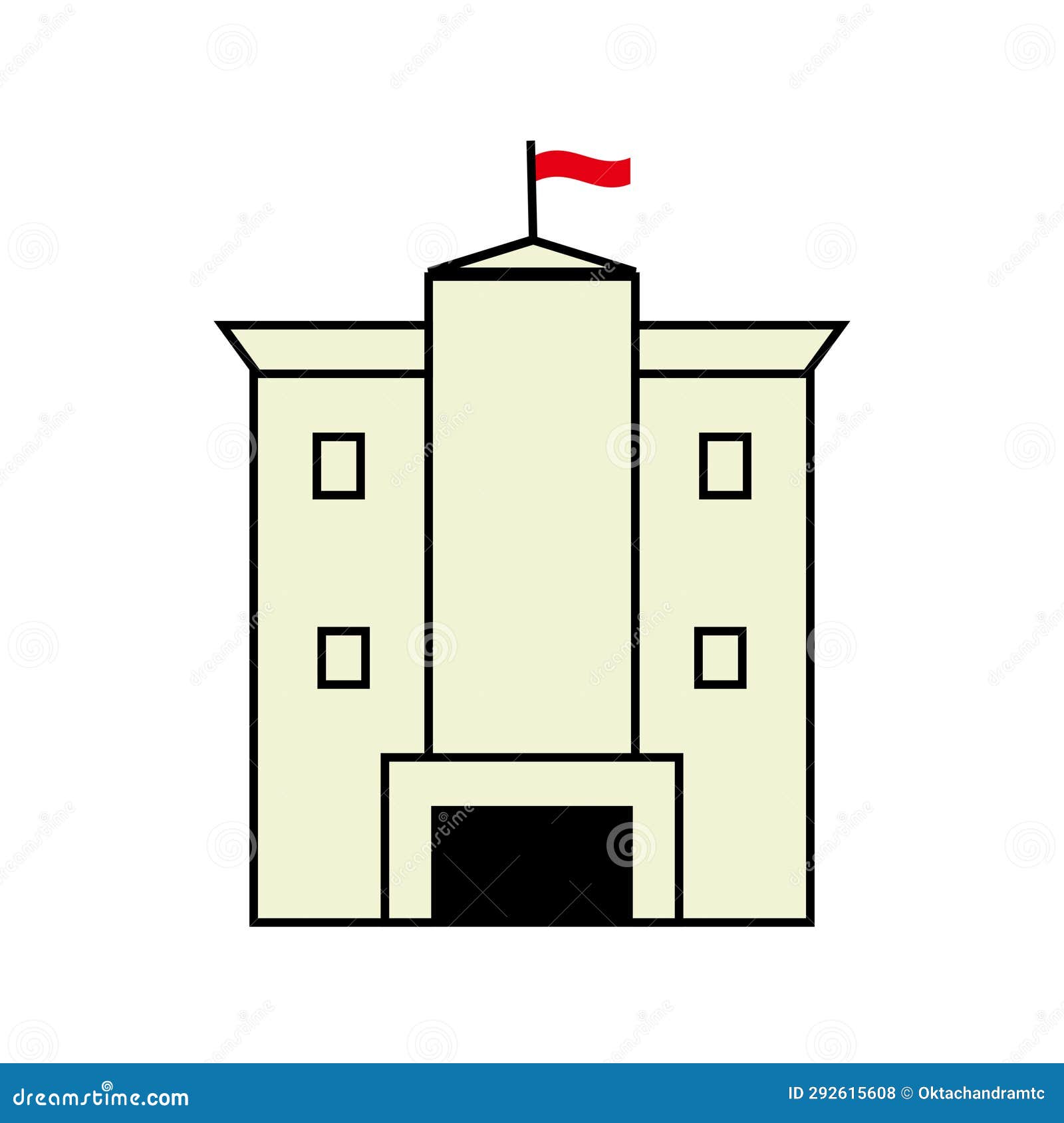 Defense Fort Building Icon. Flat Illustration of War Base Vector Icon ...