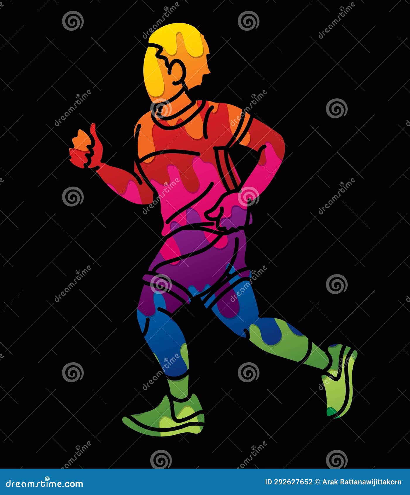 A Boy Start Running Action Sport Graphic Vector Stock Vector ...