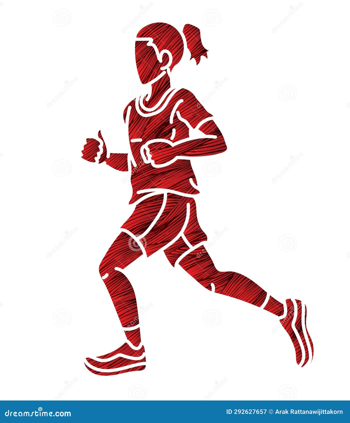 A Girl Start Running Action Sport Graphic Vector Stock Vector ...