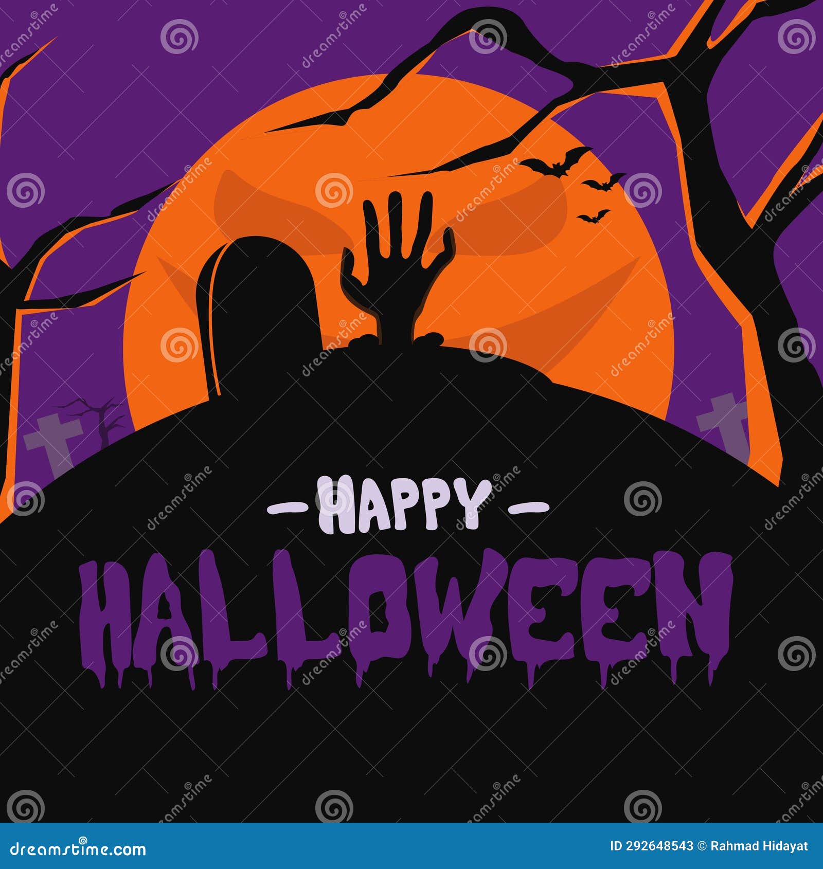 Halloween Scary Silhouette, Resurrection of a Corpse from the Grave ...