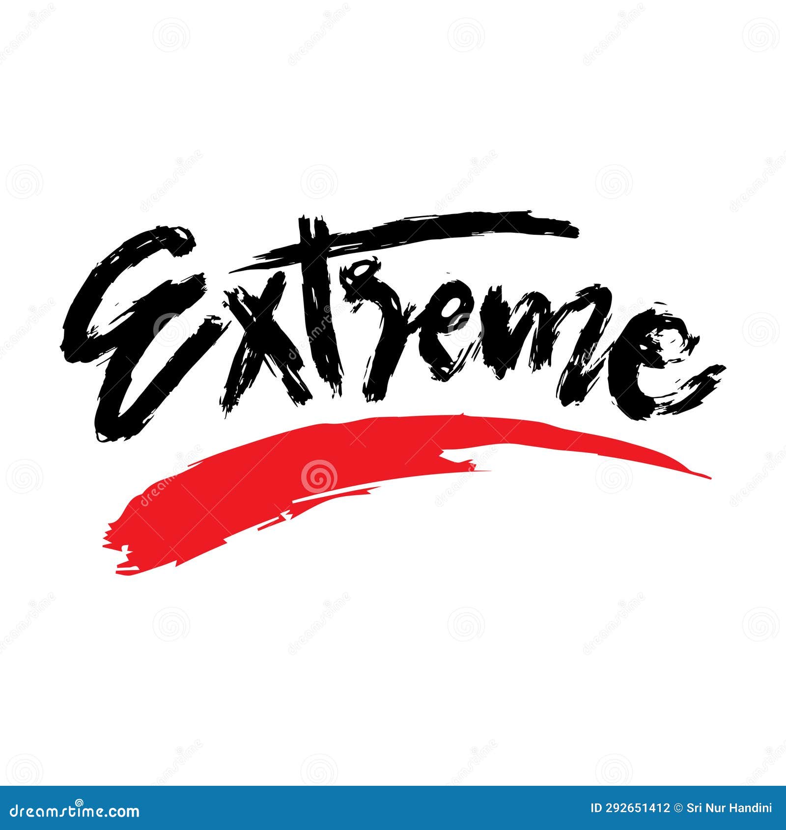 Extreme Text Vector. Modern Dry Brush Lettering. Grunge Style. Stock ...