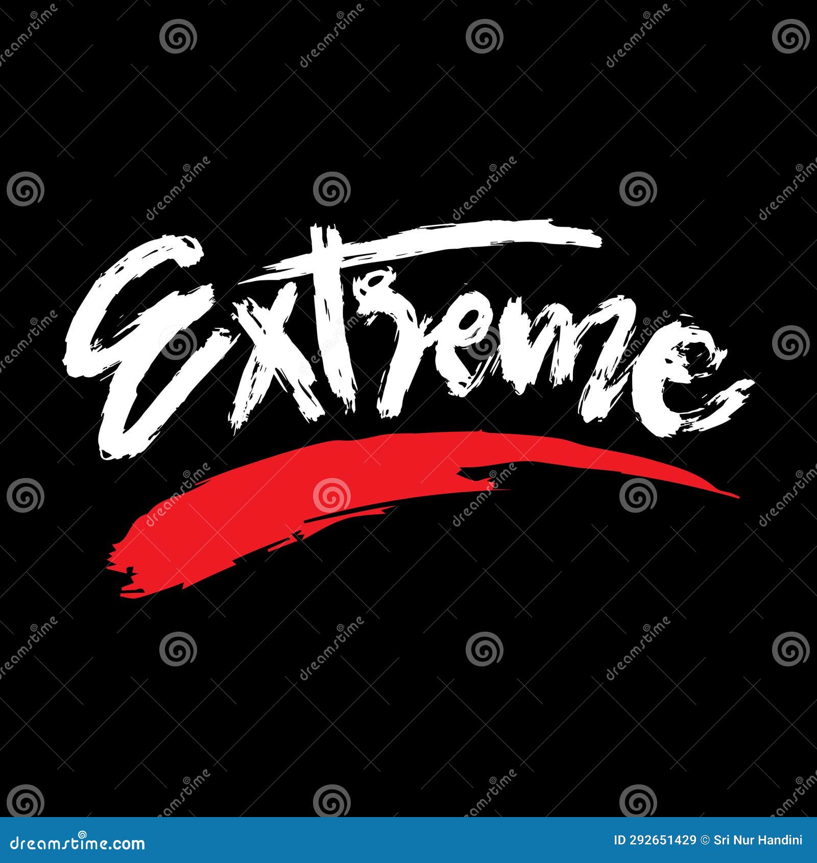 Extreme Text Vector. Modern Dry Brush Lettering. Grunge Style. Stock ...