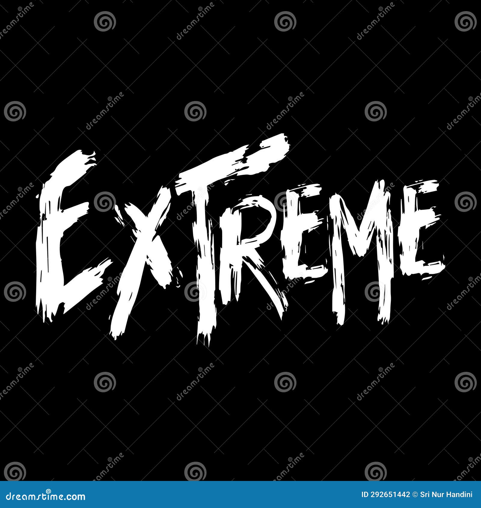 Extreme Text Vector. Modern Dry Brush Lettering. Grunge Style. Stock ...