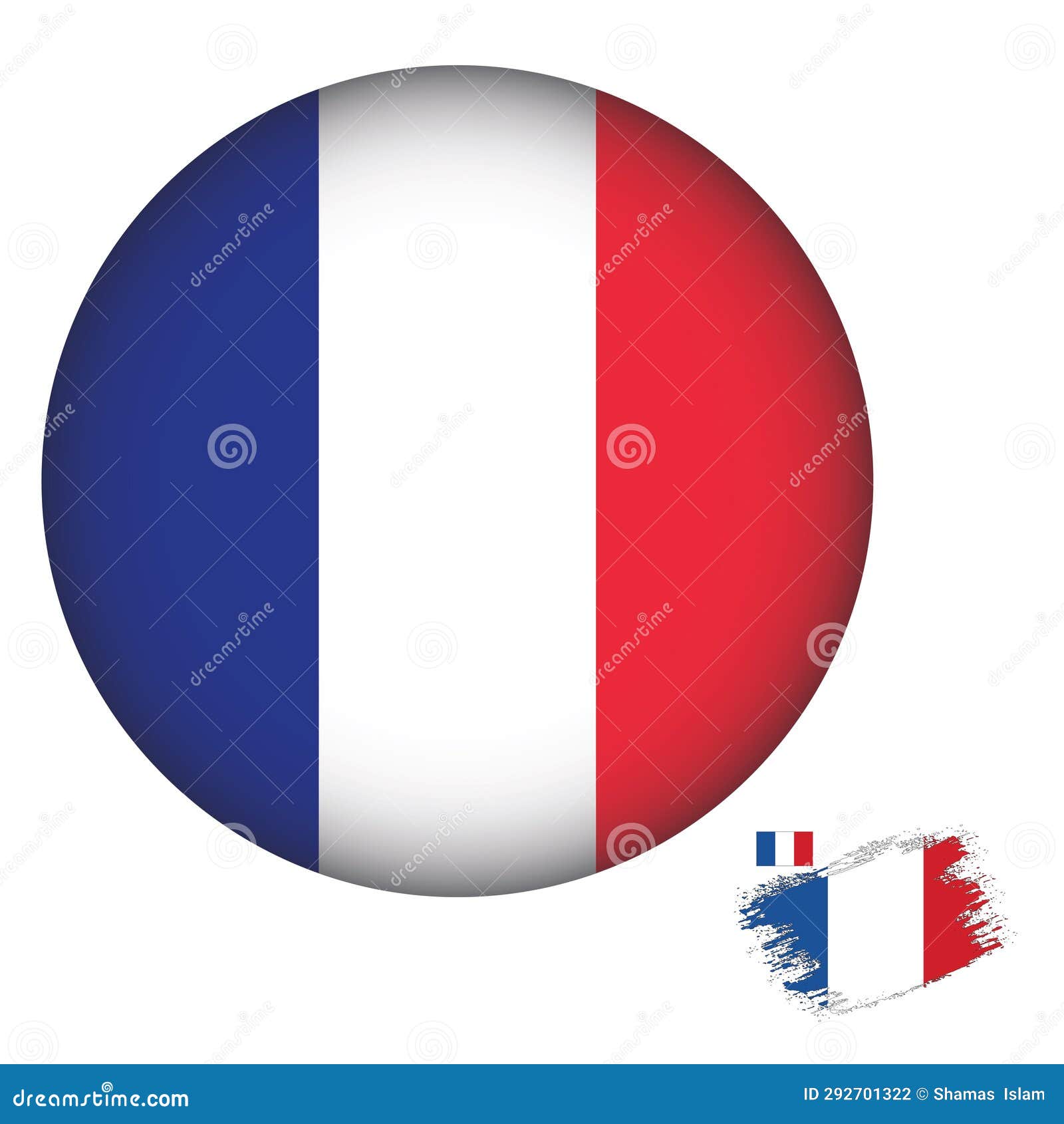 France Flag Round Shape Vector Stock Vector - Illustration of design ...