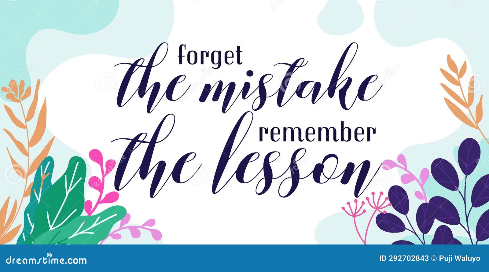 Life Quote Forget Mistake Take Lesson Vector Natural Background Stock ...