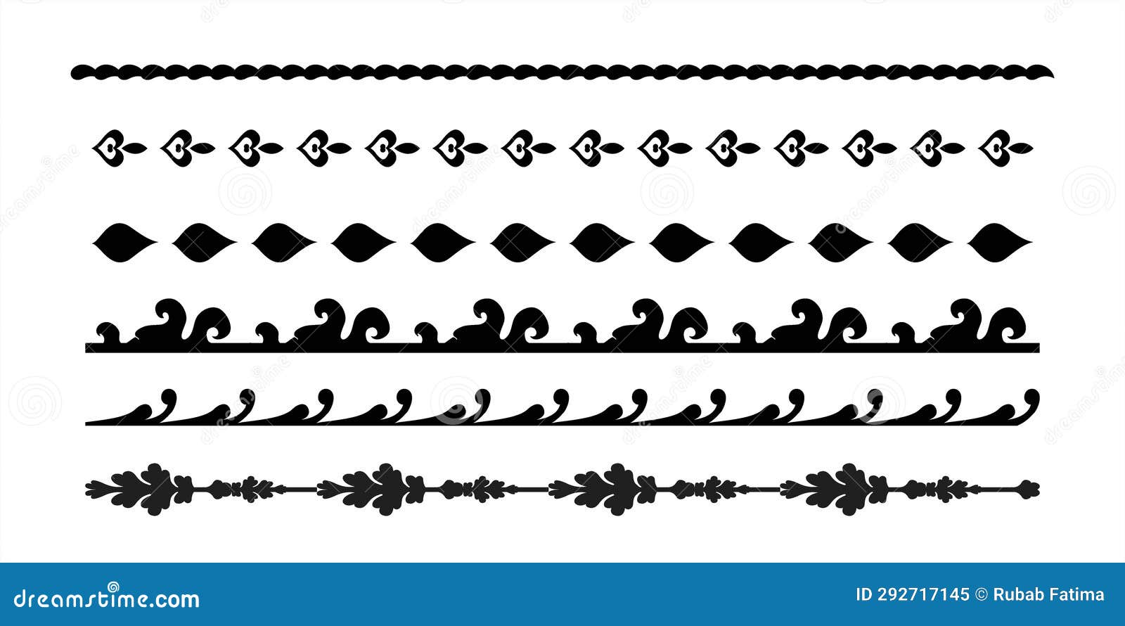 Horizontal floral lines stock illustration. Illustration of vector ...