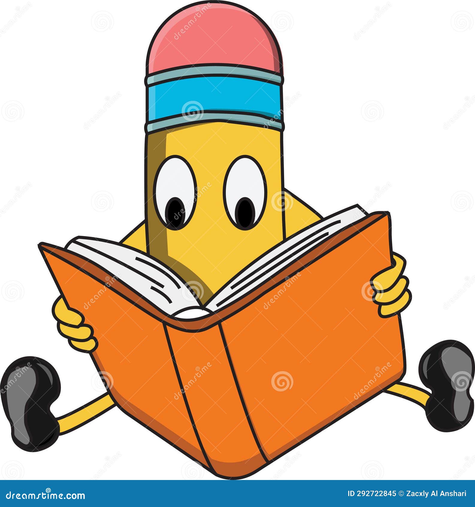 Seeking Knowledge in Books stock illustration. Illustration of face ...
