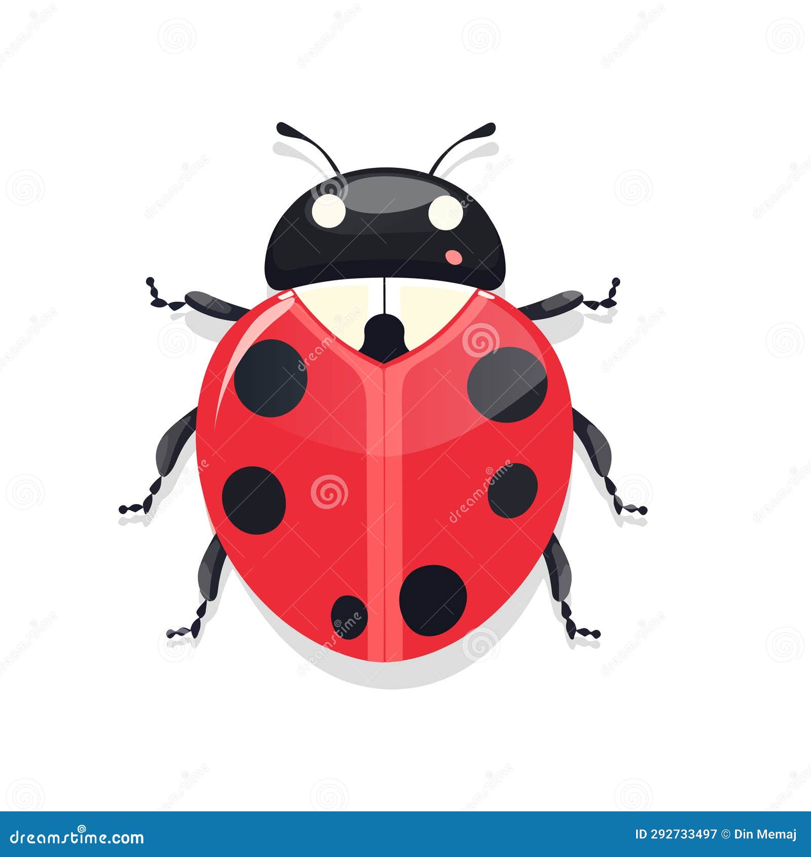 Red Ladybug Vector Illustration Stock Vector - Illustration of vector ...