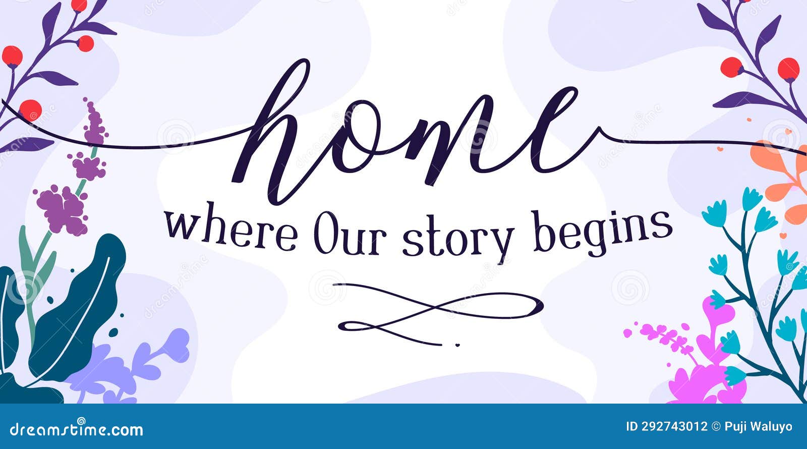 Our Story Begins Here. Hand Drawn Lettering. Inspirational Quotes ...