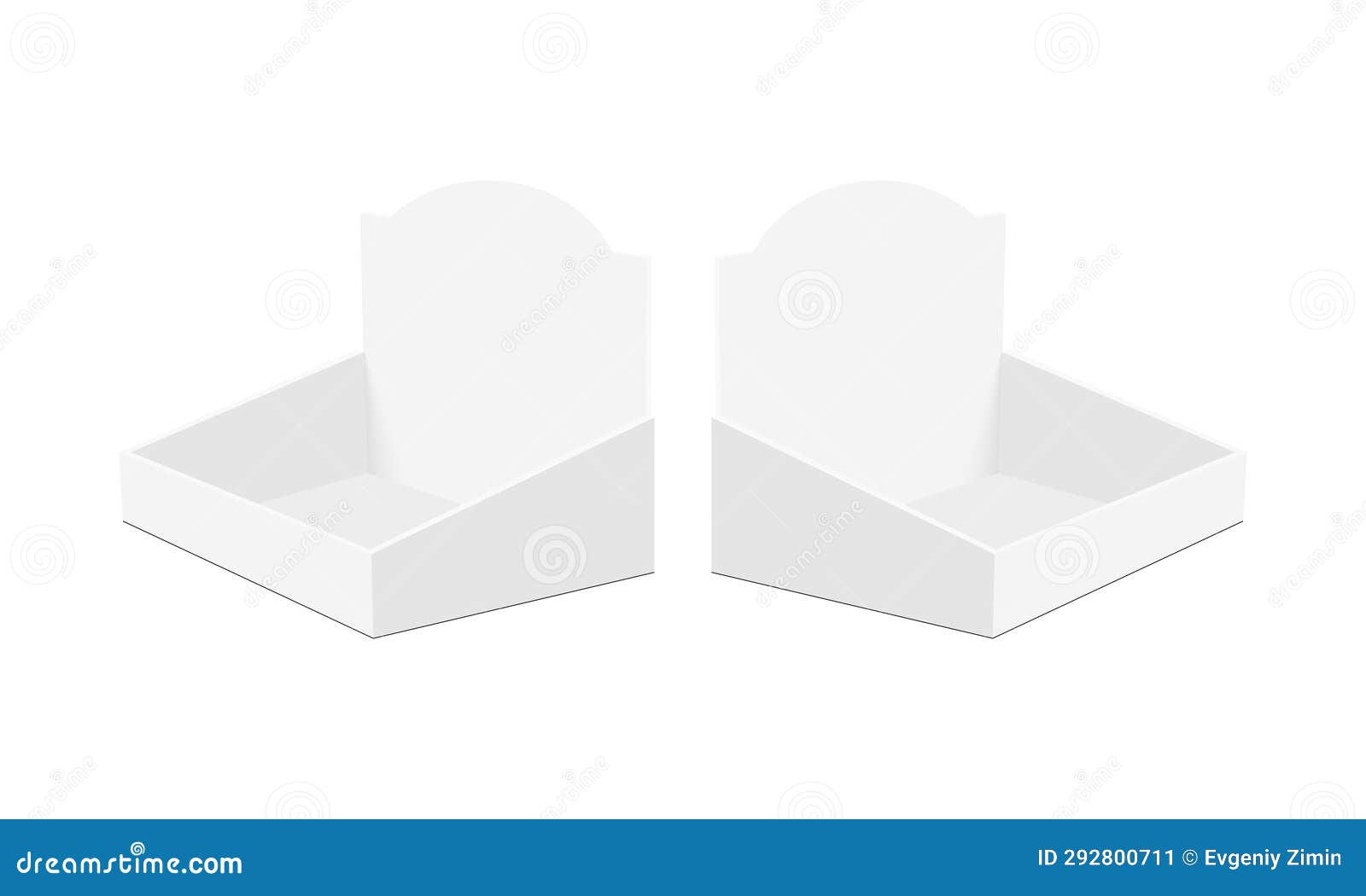 POS Display Boxes Mockups, Side View, Isolated on White Background ...