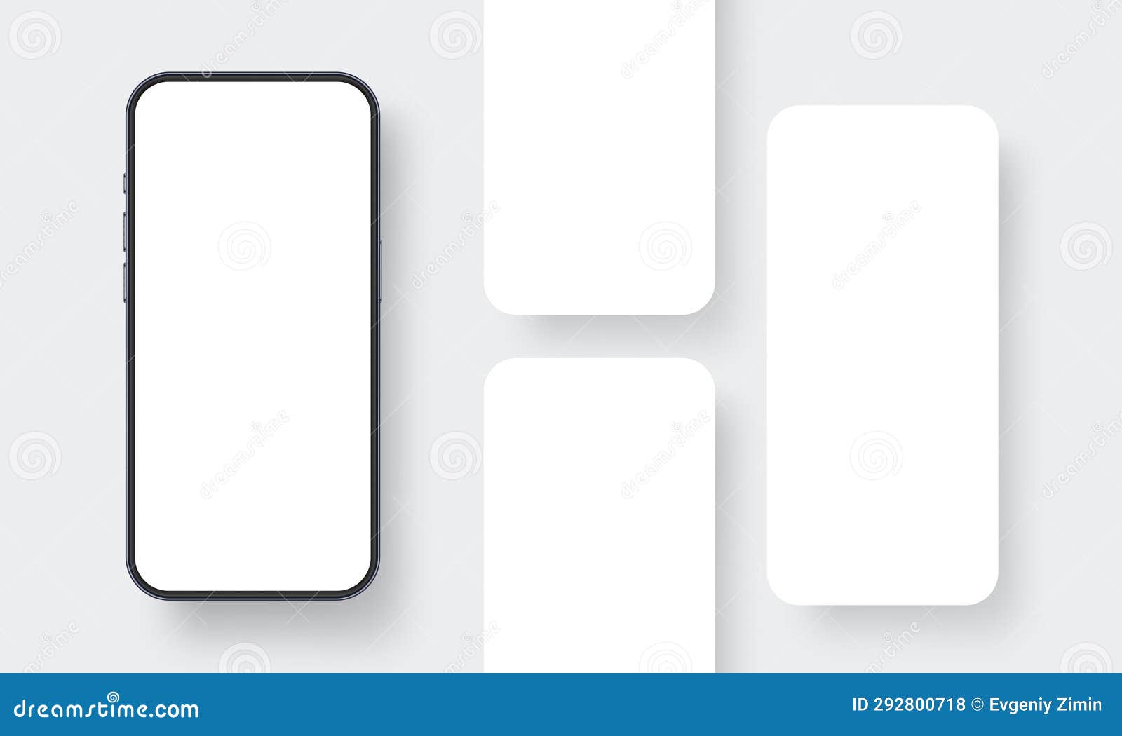 Modern Phone Mockup with Blank Mobile Screens Stock Vector ...