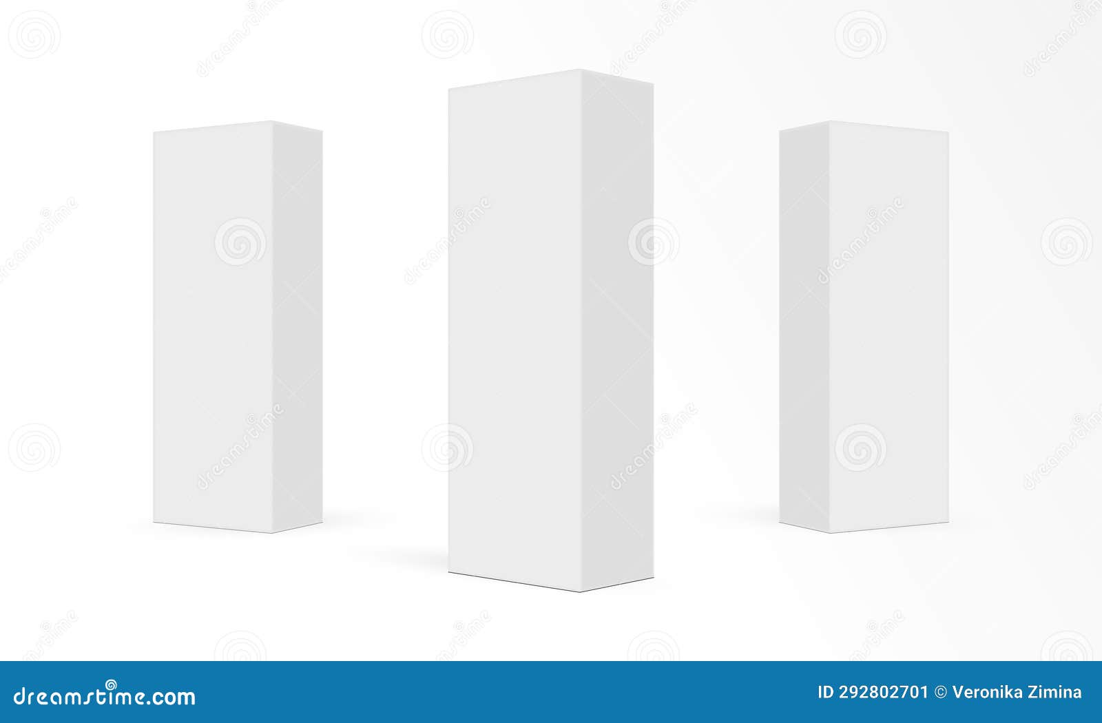 Tall Paper Rectangular Packaging Boxes Mockups Stock Vector - Illustration of tall, template ...