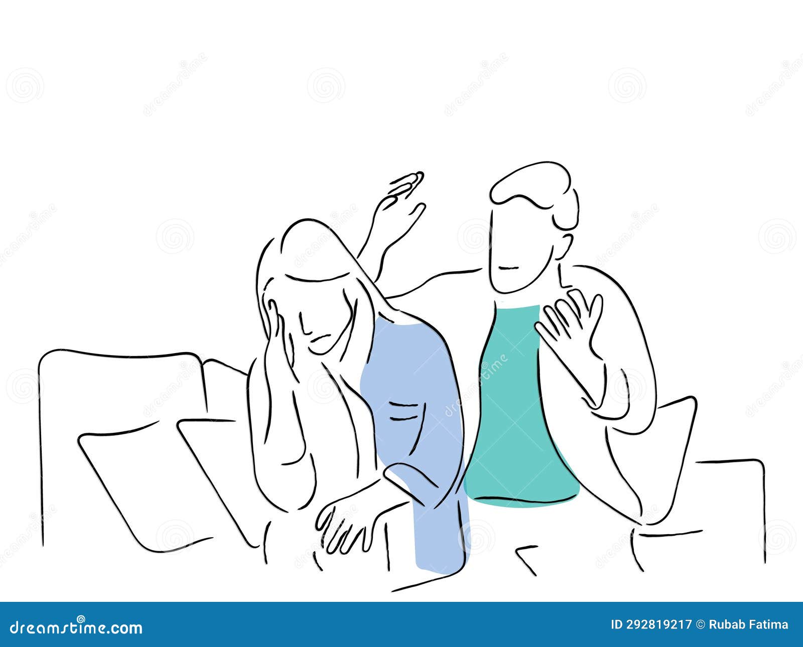 Couple arguing stock vector. Illustration of adult, doodle - 292819217