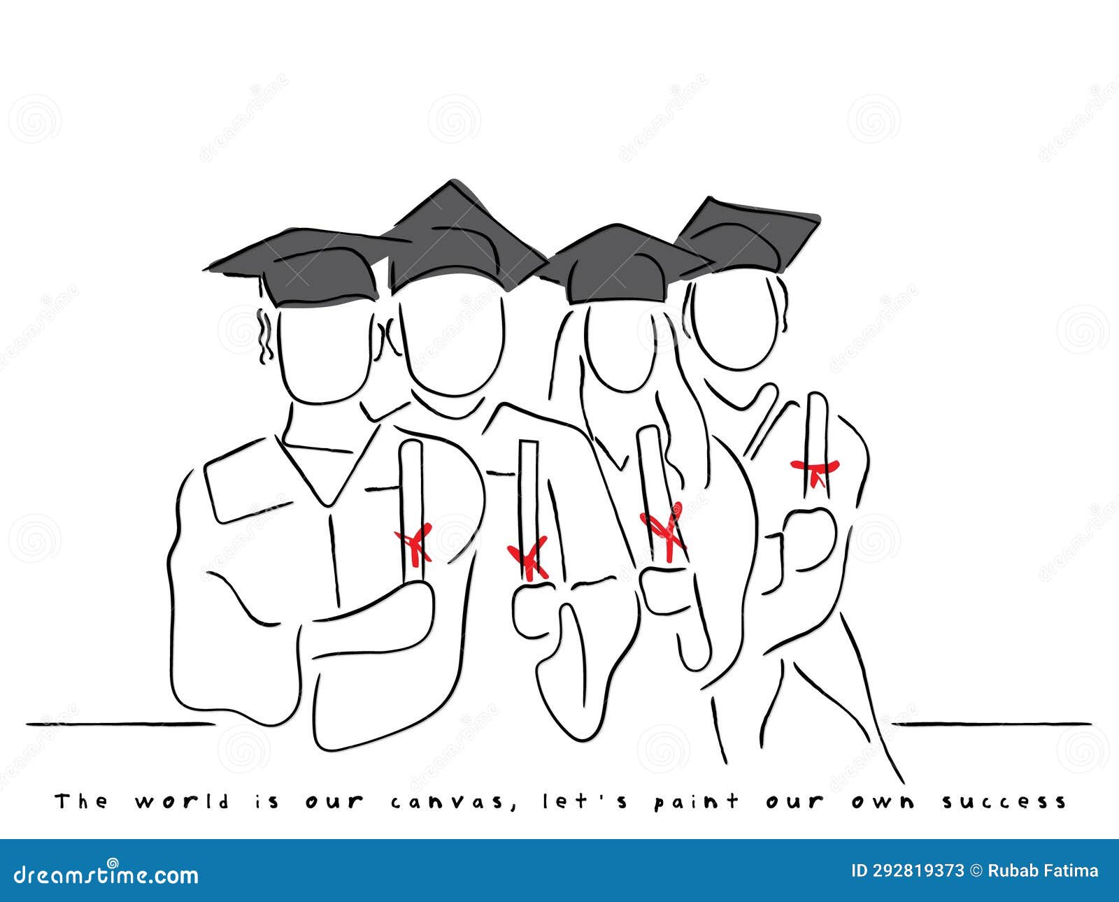 Graduation ceremony. stock illustration. Illustration of vector - 292819373
