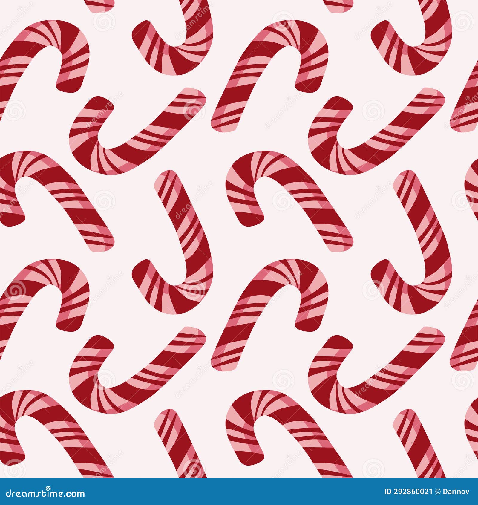 Vector Red Candy Canes Seamless Pattern. Christmas Design. Stock Vector ...