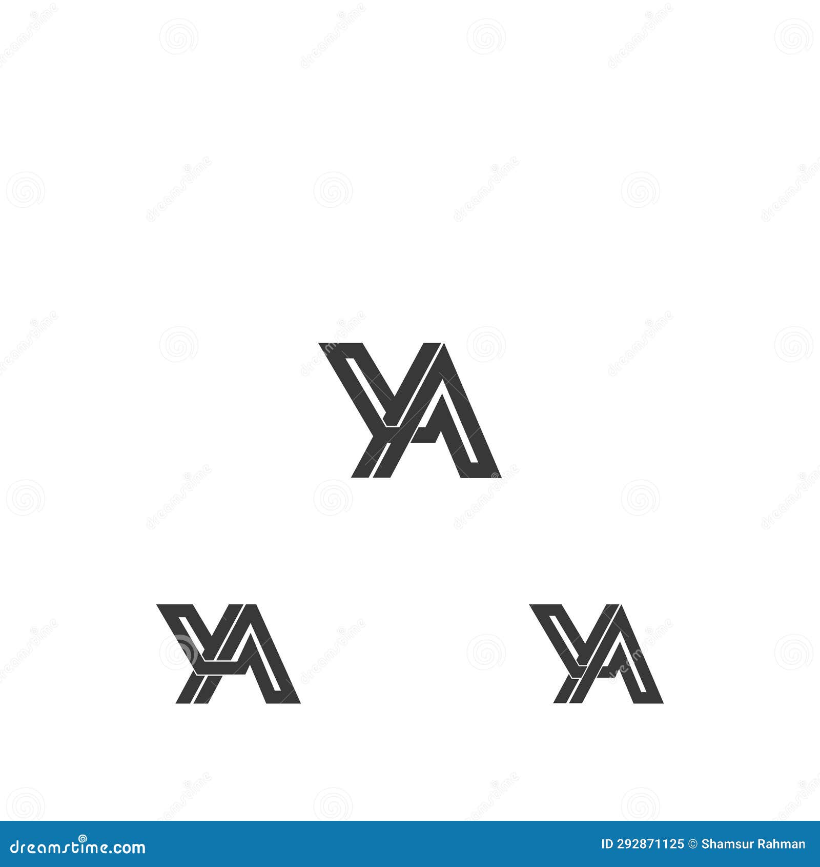 Alphabet Initials Logo YA, AY, Y and a Stock Illustration ...