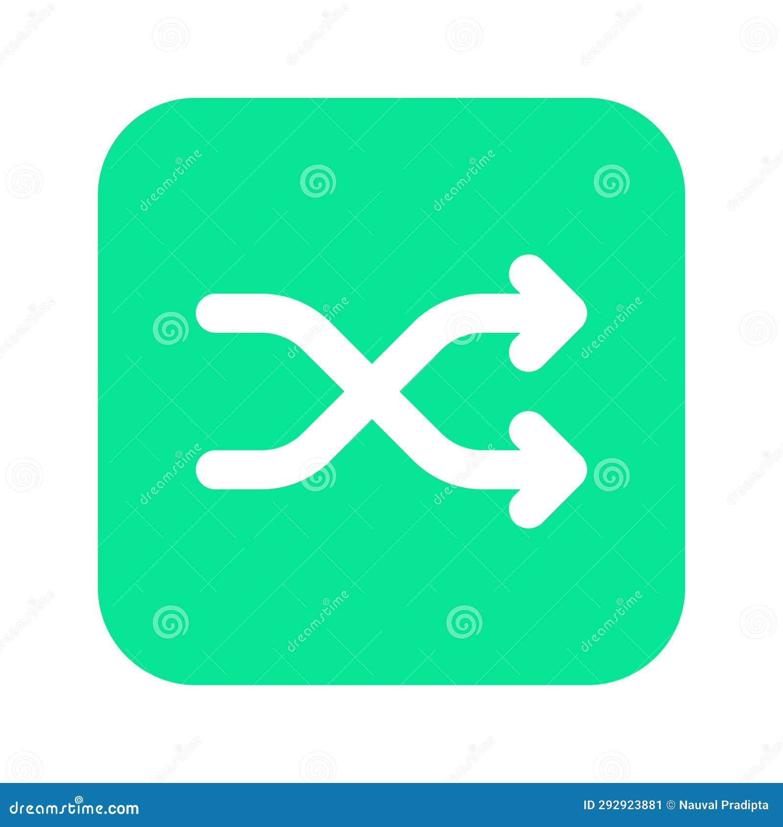 Shuffle Flat Style Icon stock vector. Illustration of control - 292923881