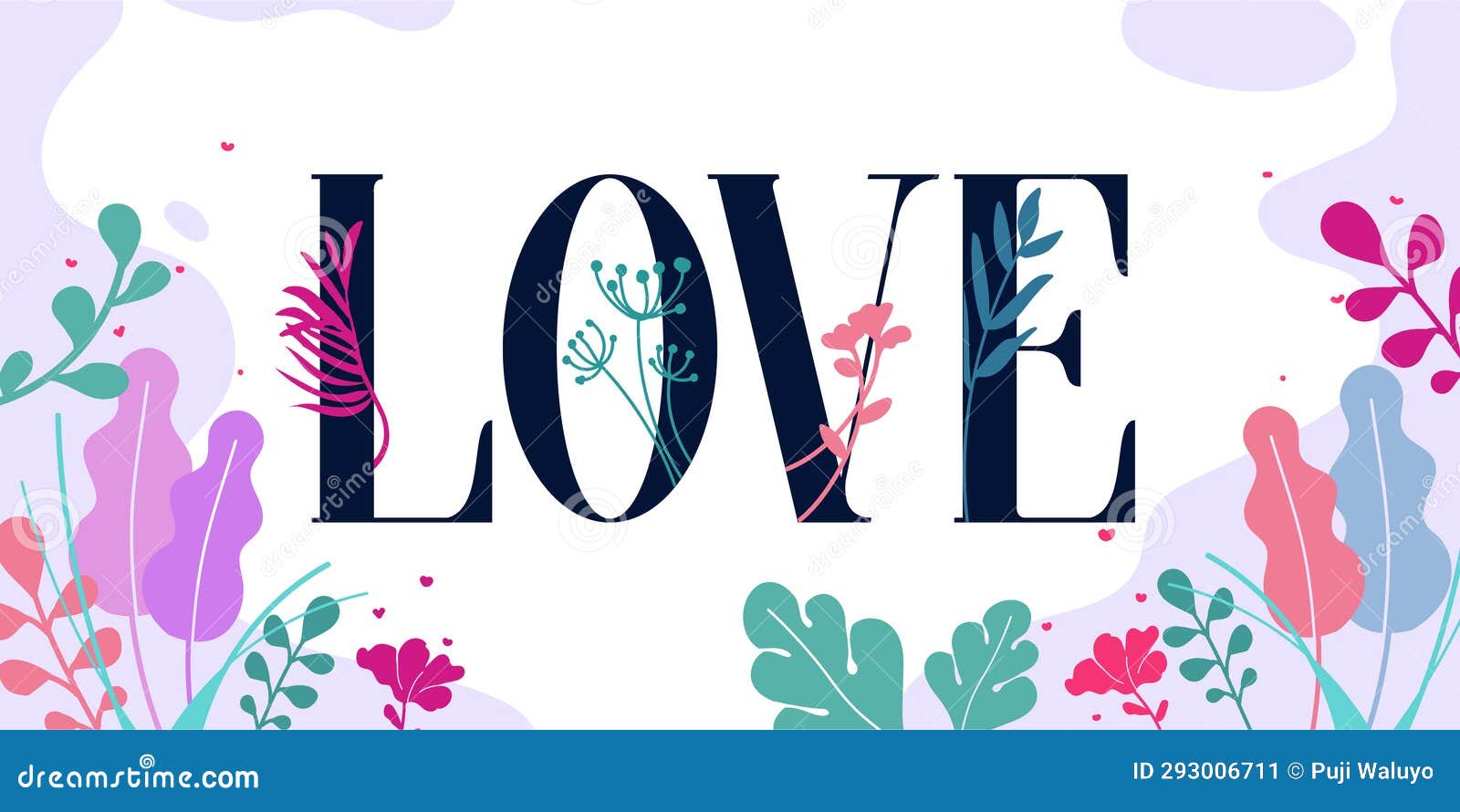 Romantic Love Quote Vector Natural Background Stock Illustration ...