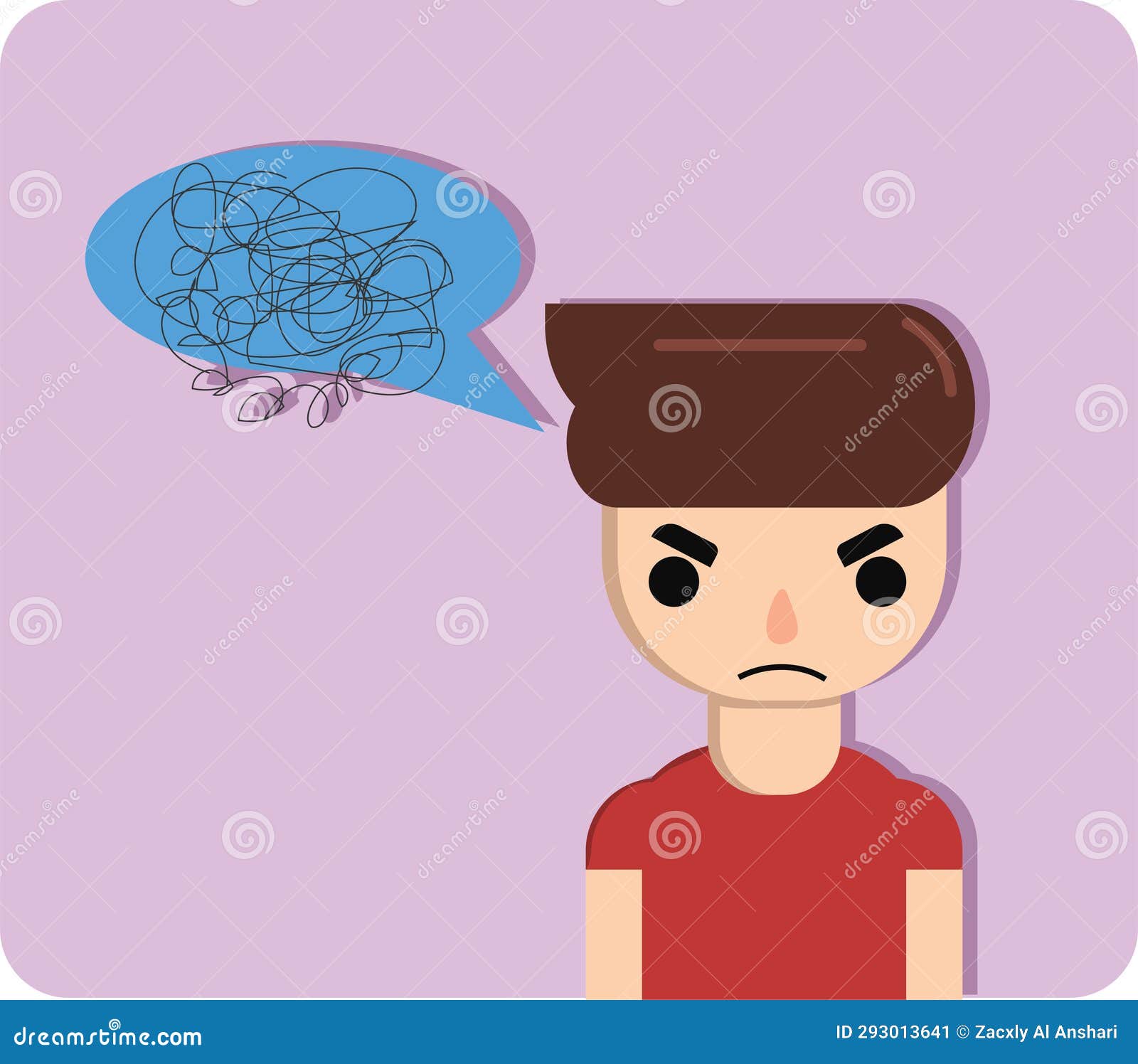 A man s mind is in a mess stock vector. Illustration of despair - 293013641