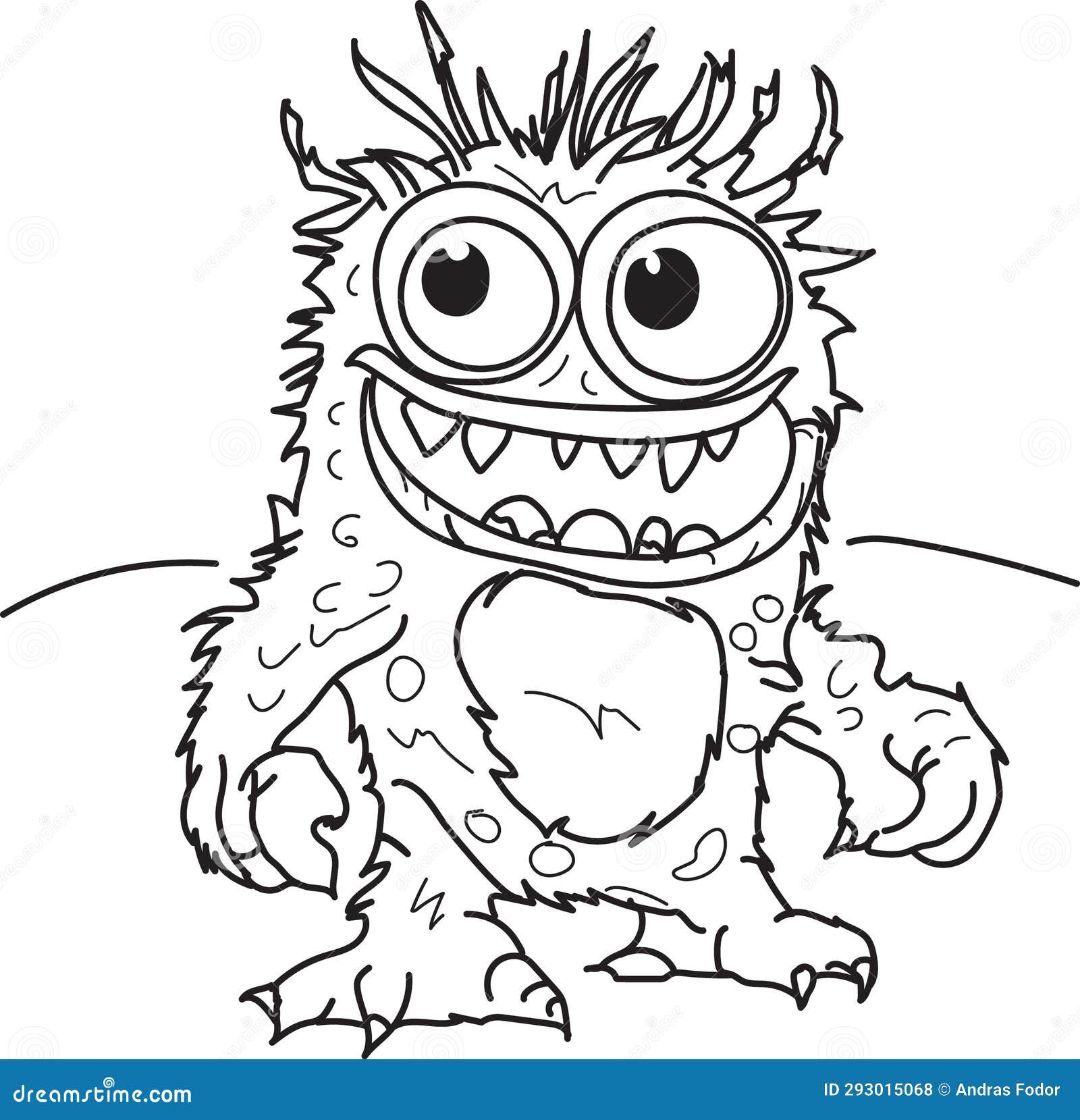 Cute Happy Monsters for Coloring Stock Vector - Illustration of funny ...