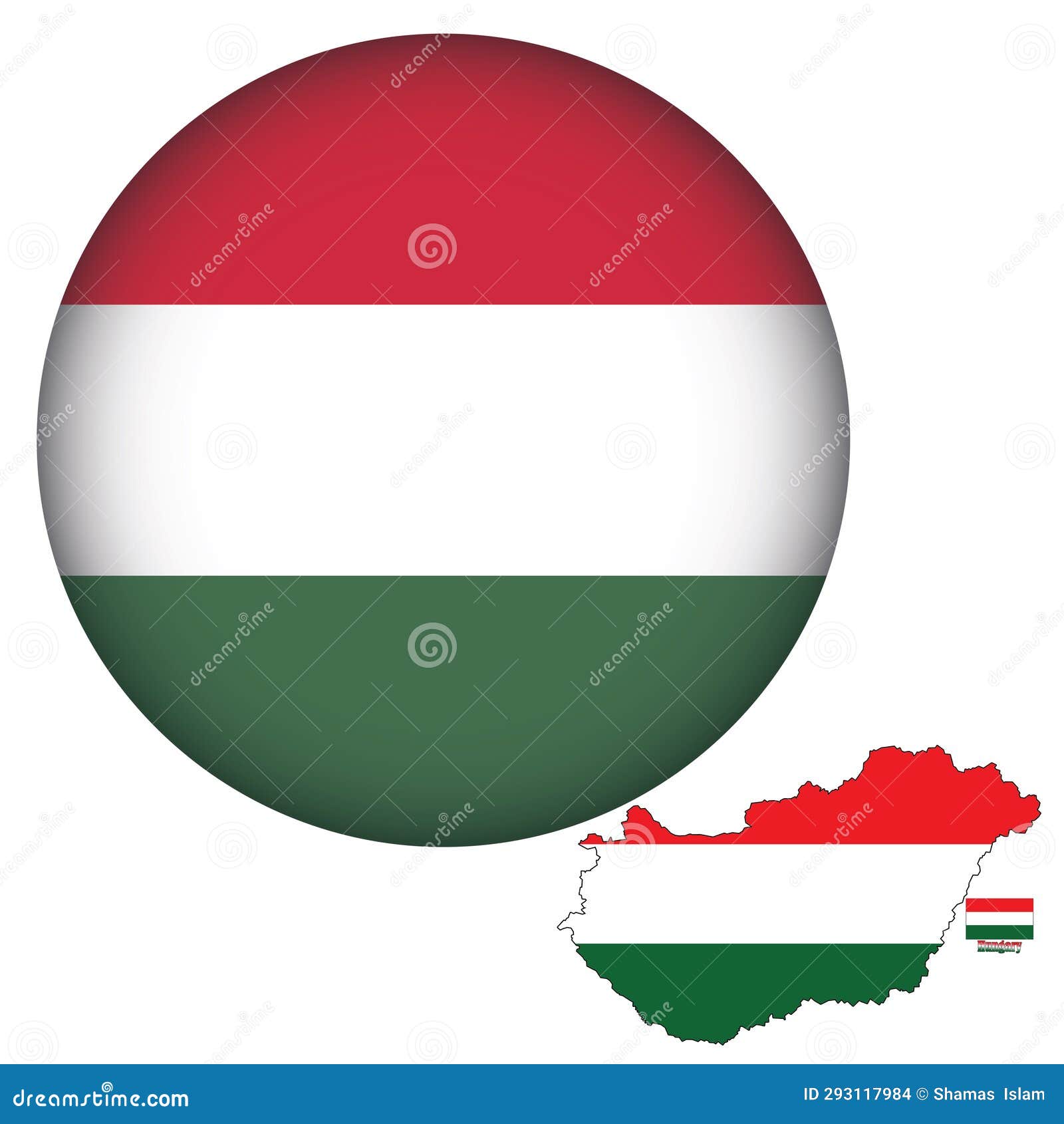 Hungary Flag Round Shape Vector Stock Vector - Illustration of grungy ...