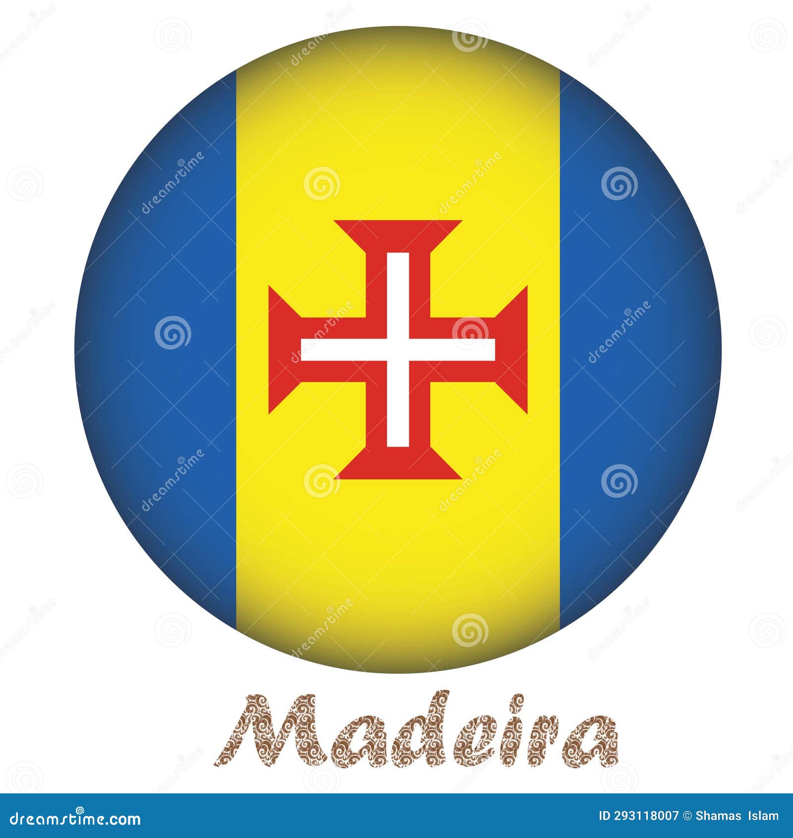 Madeira Flag Round Shape Vector Stock Vector - Illustration of ...