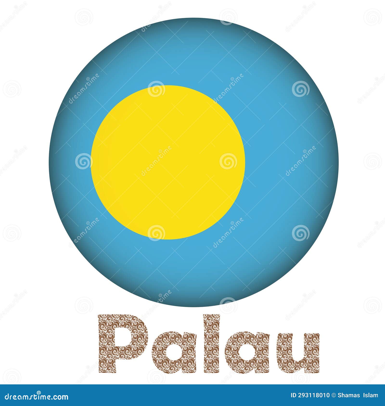 Palau Flag Round Shape Vector Stock Vector - Illustration of shape ...