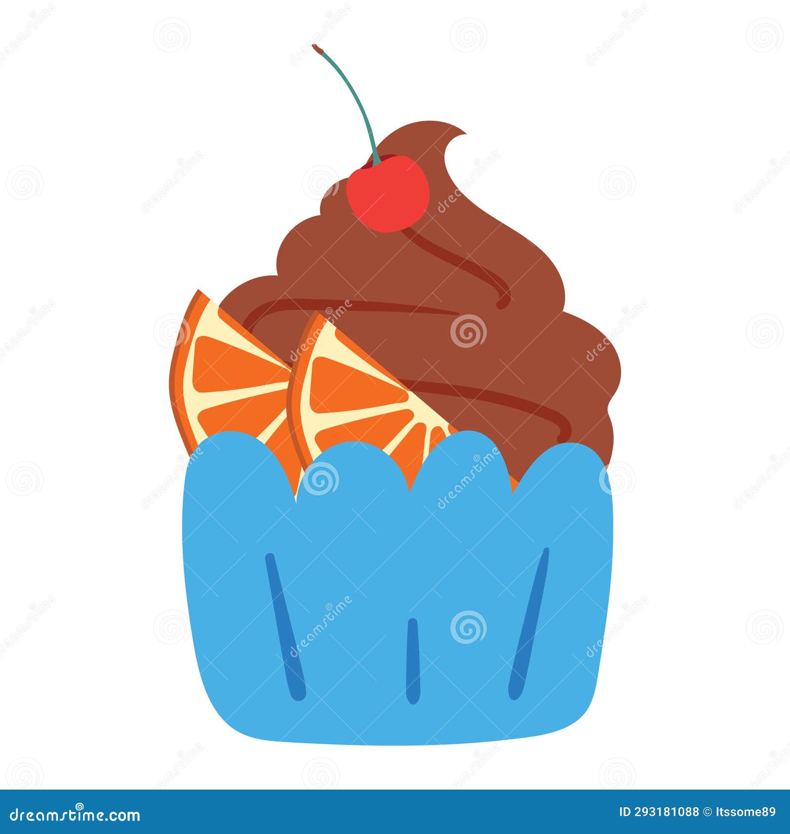 Hand Drawing Cartoon Cupcake Stock Vector - Illustration of food, icon ...