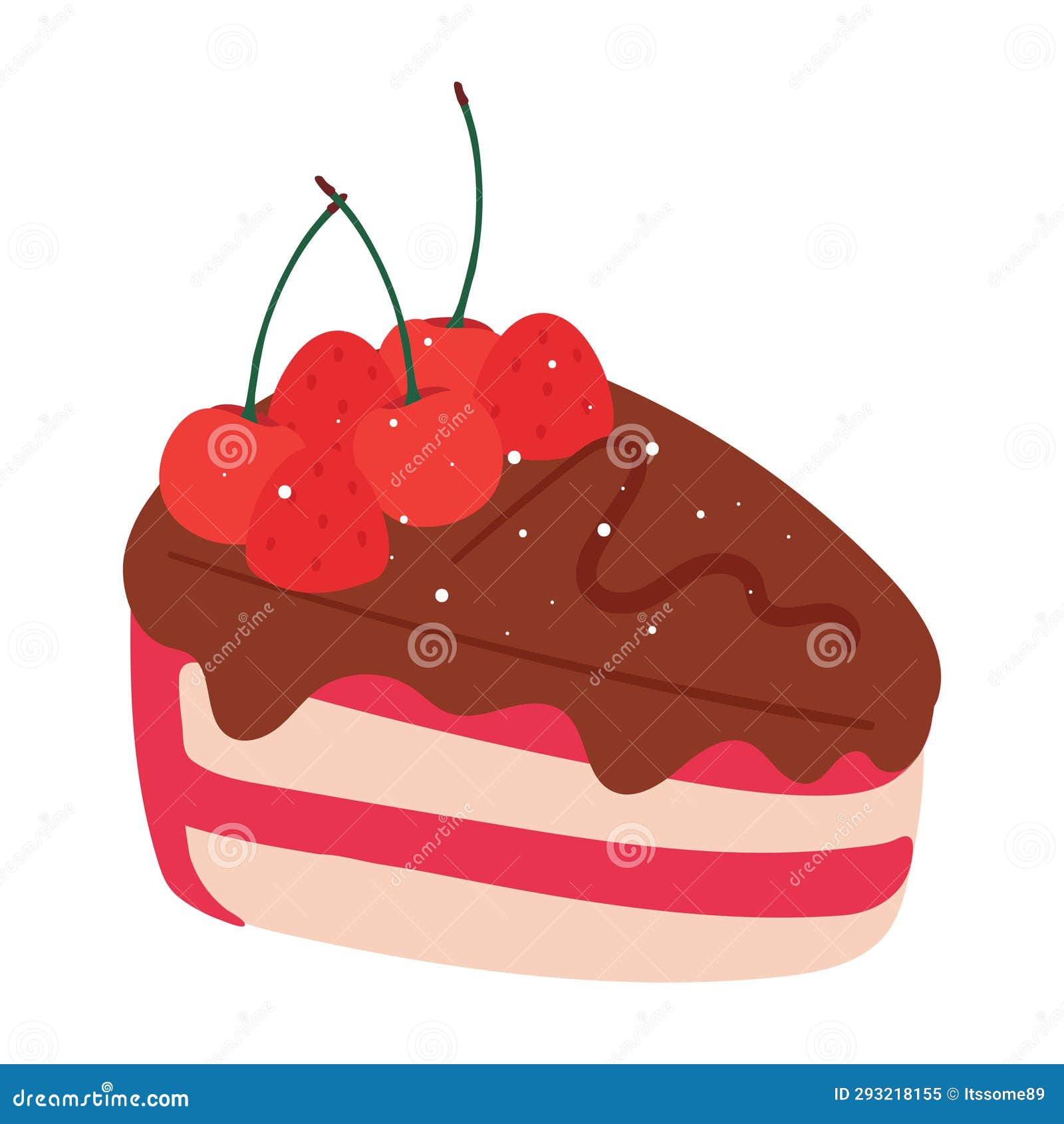 Hand Drawing Cartoon Chocolate Cake Stock Vector - Illustration of cute ...