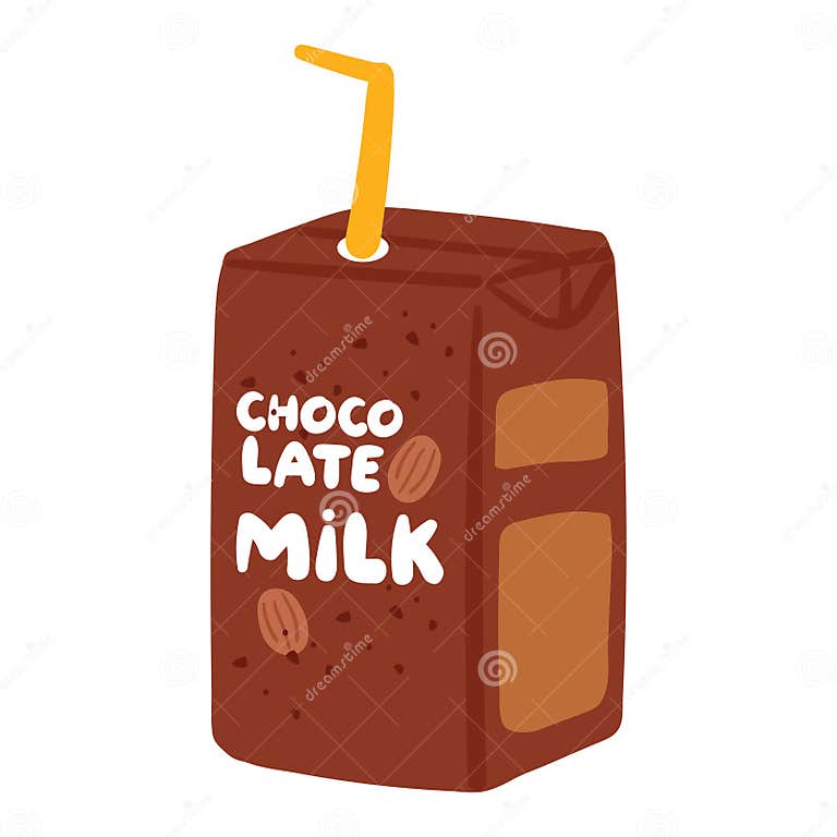 Hand Drawing Cartoon Chocolate Milk Stock Vector - Illustration of ...