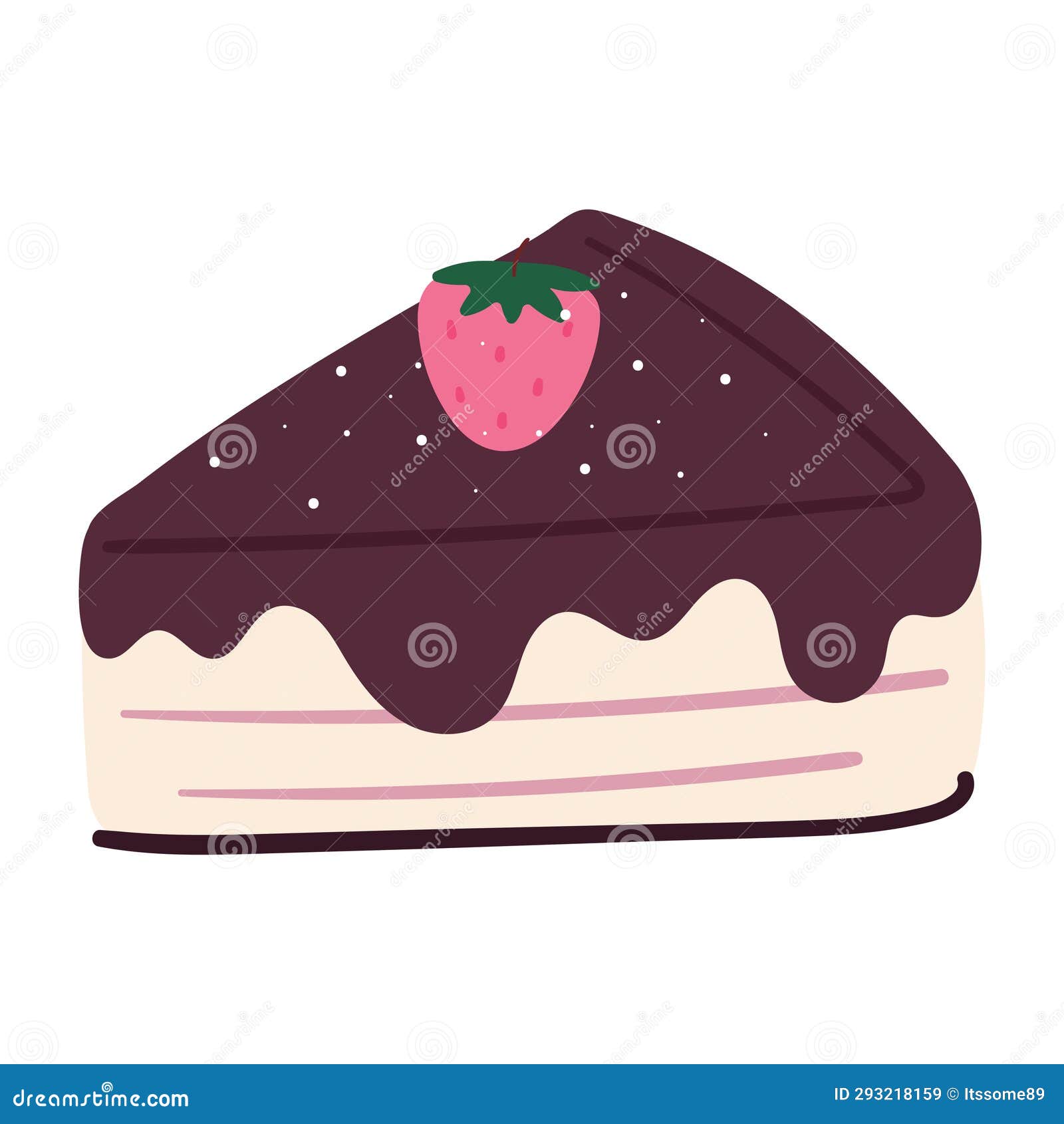 Hand Drawing Cartoon Blueberry Cake Stock Vector - Illustration of hand ...