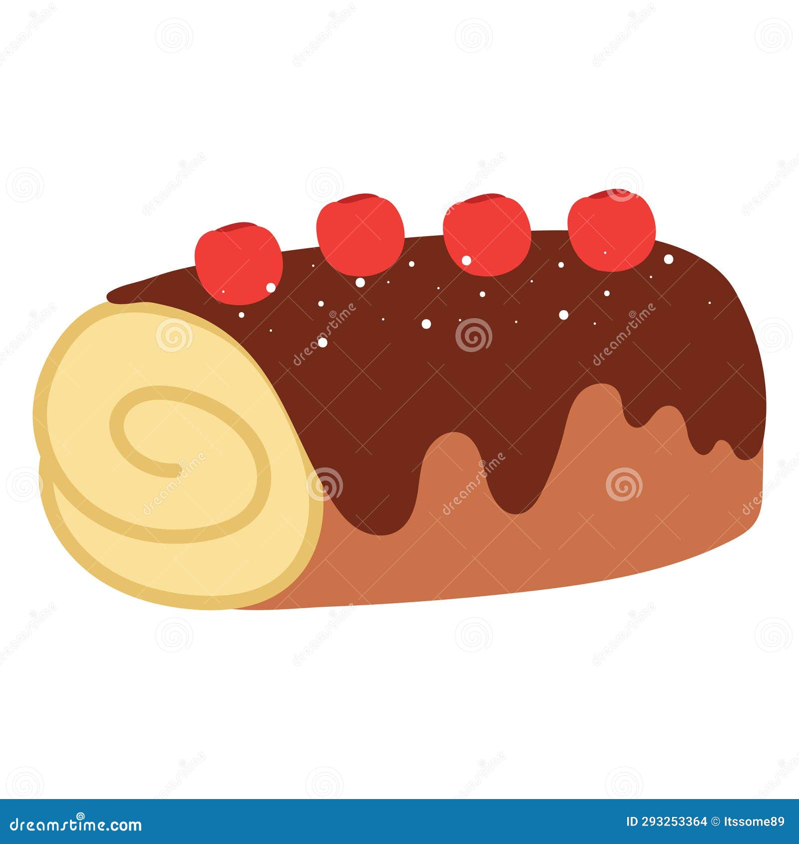 Hand Drawing Cartoon Chocolate Cake Stock Vector - Illustration of ...