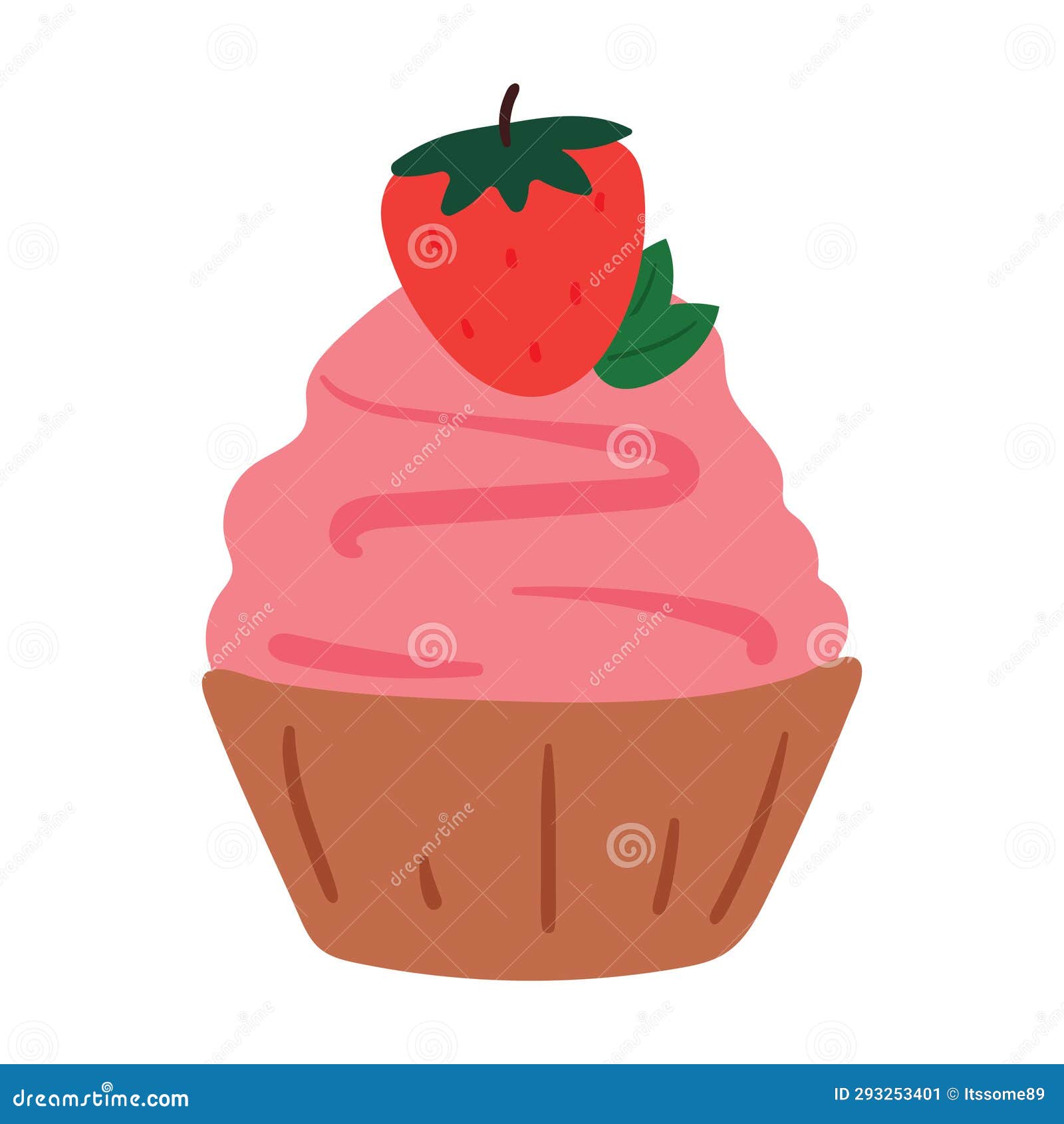 Hand Drawing Cartoon Cupcake Stock Vector - Illustration of dessert ...