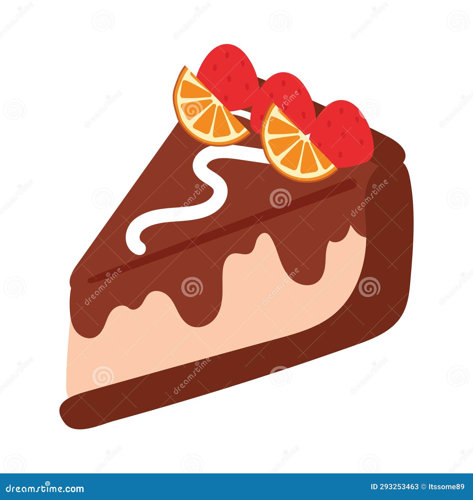 Hand Drawing Cartoon Chocolate Cake Stock Vector - Illustration of ...