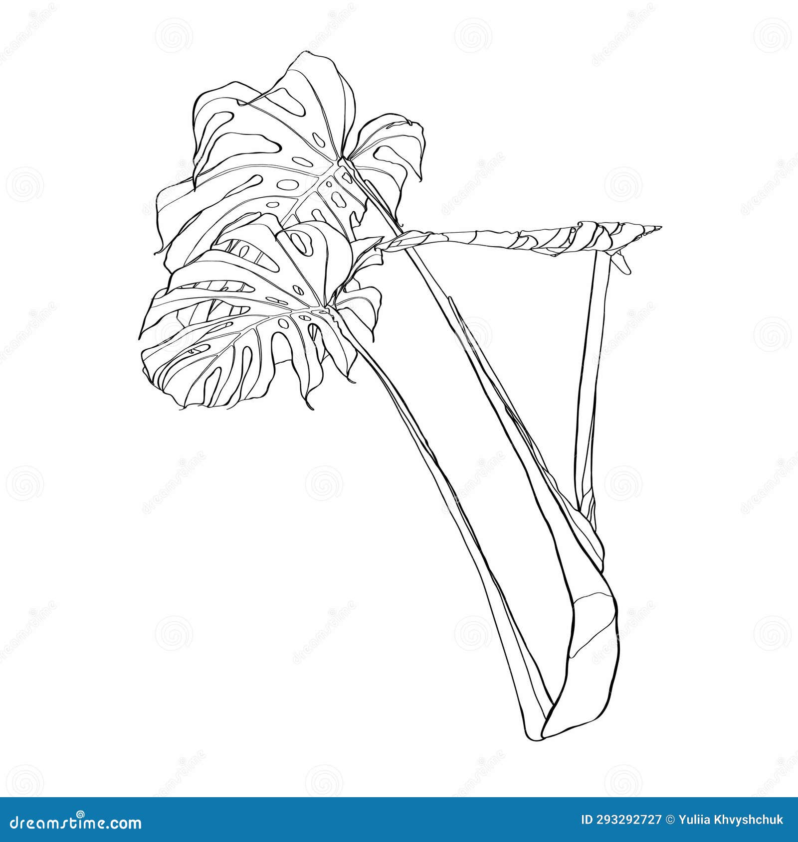 Monstera. Tropical Plant. Coloring Book for Adult and Older Children ...