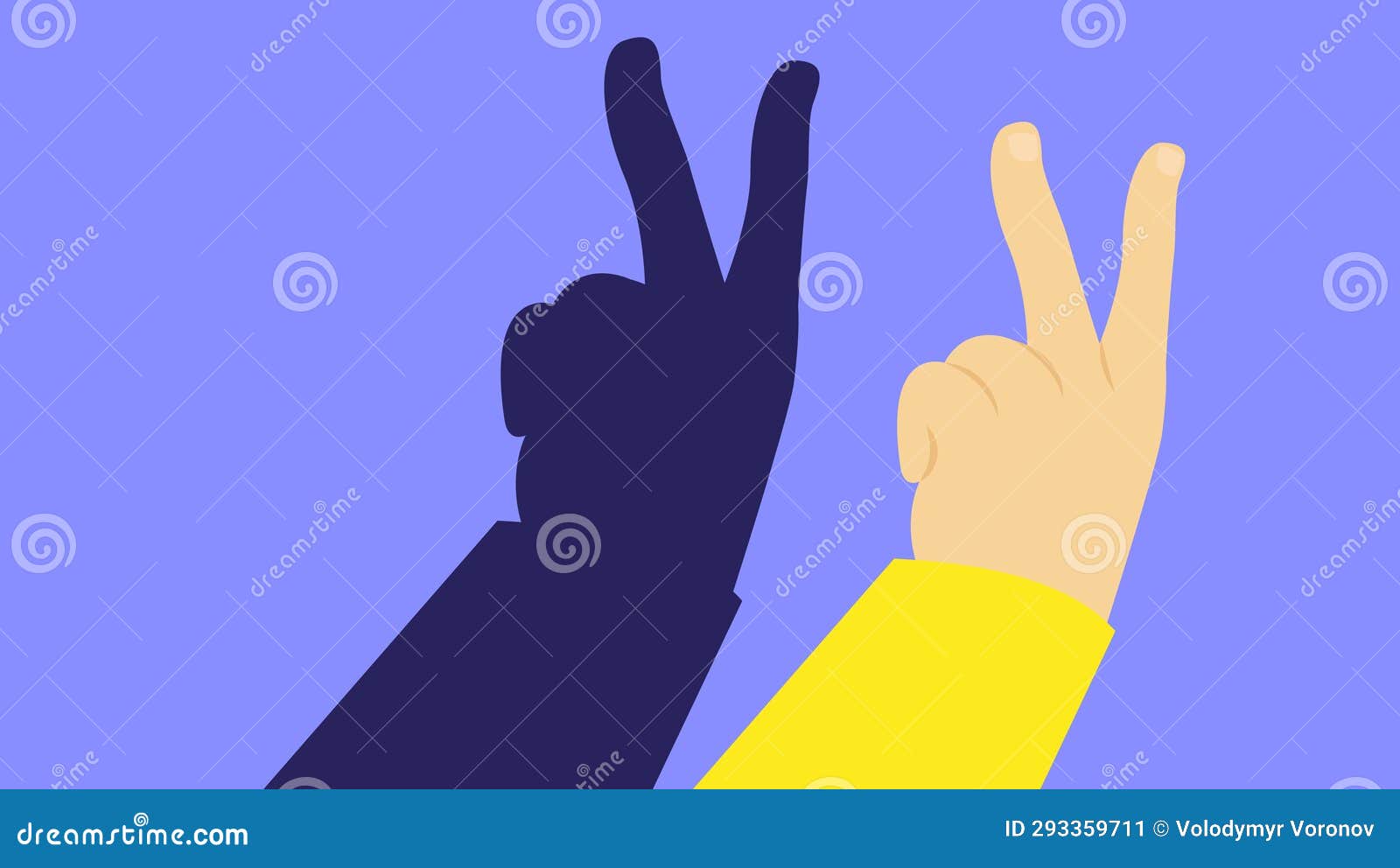 Hand with a Play of Shadows Creating a Rabbit Stock Vector ...