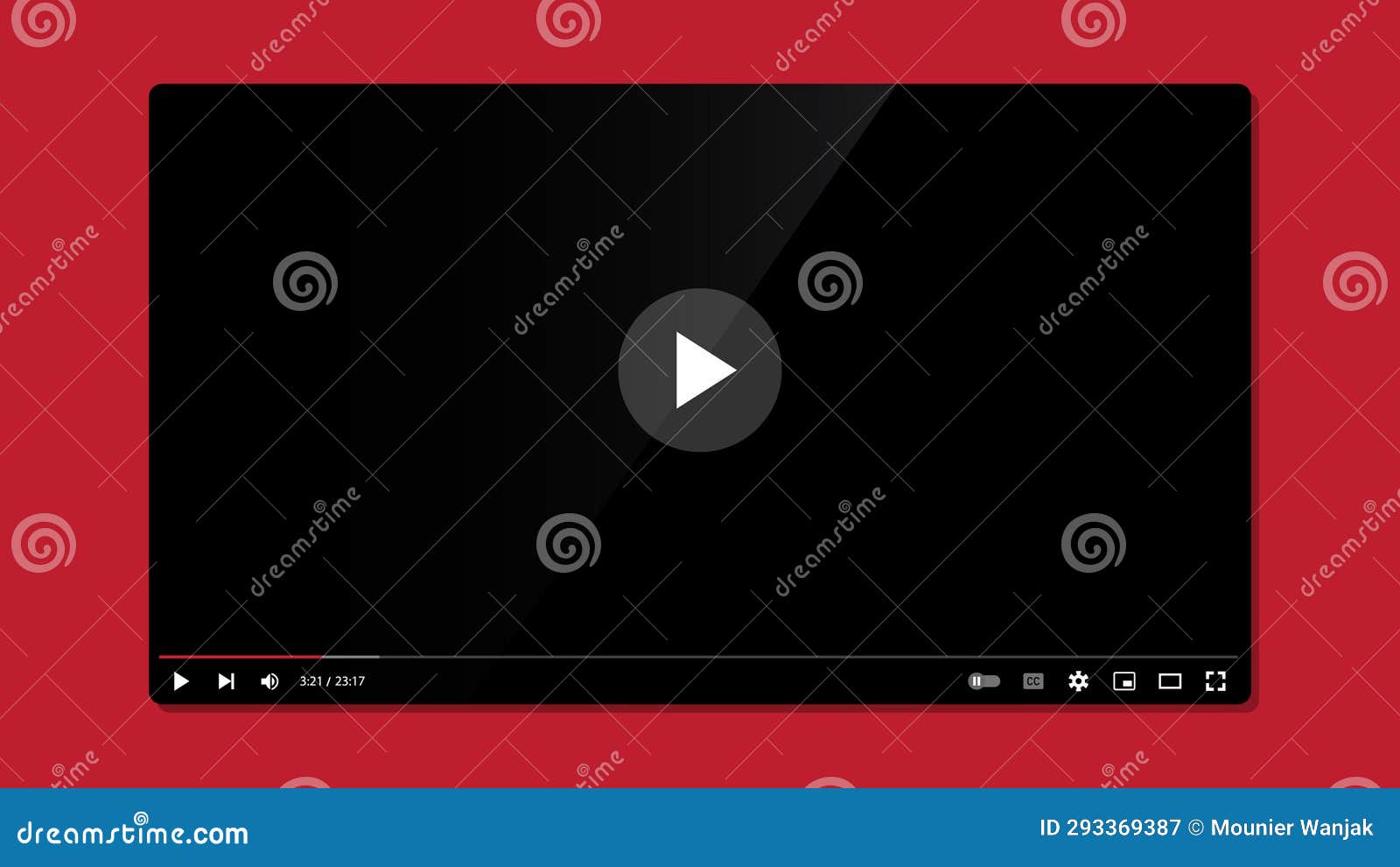 Modern Video Player Interface Stock Vector - Illustration of play ...