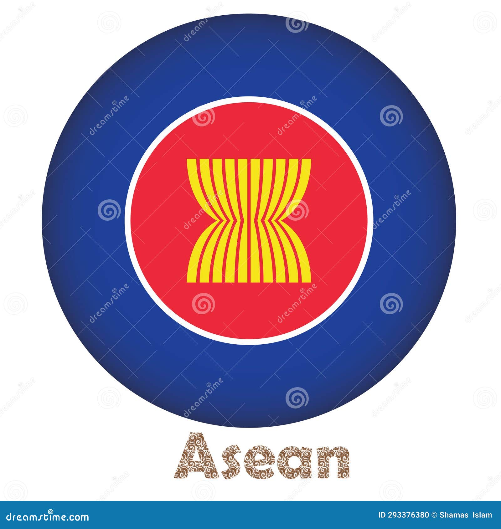 Asean Flag Round Shape Vector Stock Vector - Illustration of button ...