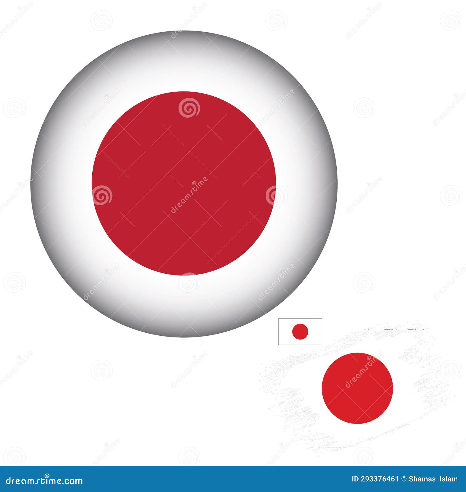 Japan Flag Round Shape Vector Stock Illustration - Illustration of ...