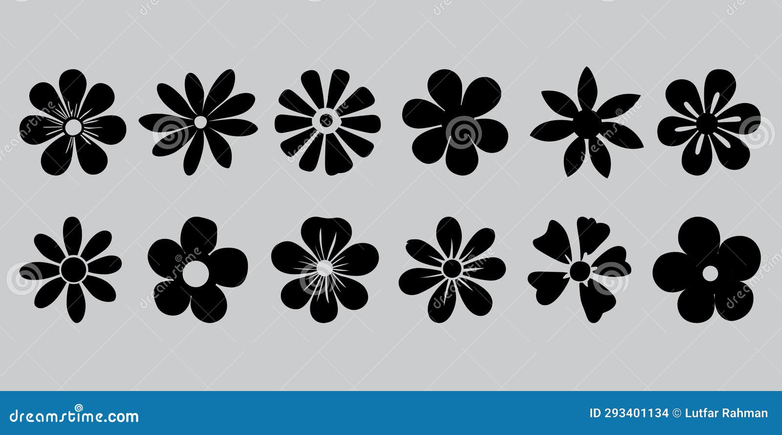 A Collection of Straightforward Flower Vector Icons, a Vector of a Flat ...