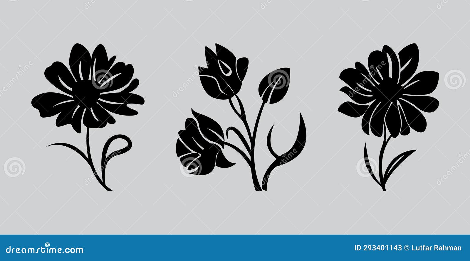 A Collection of Straightforward Flower Vector Icons, a Vector of a Flat ...