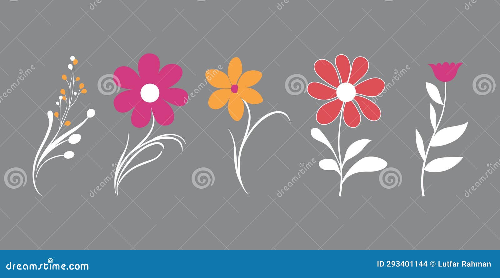 A Collection of Straightforward Flower Vector Icons, a Vector of a Flat ...