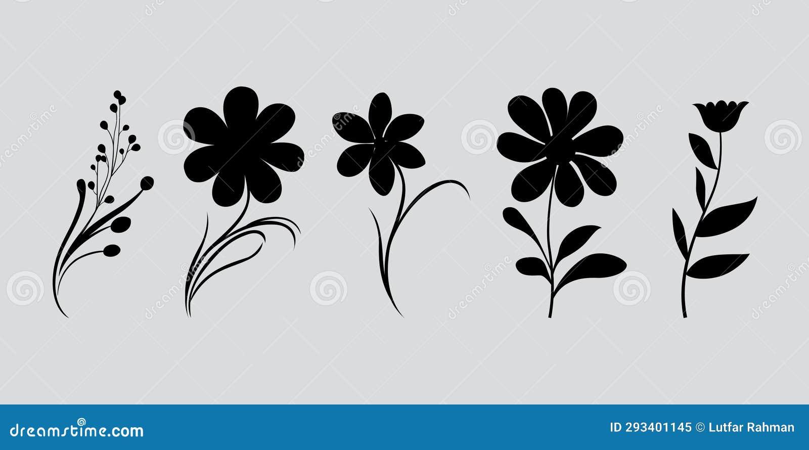 A Collection of Straightforward Flower Vector Icons, a Vector of a Flat ...