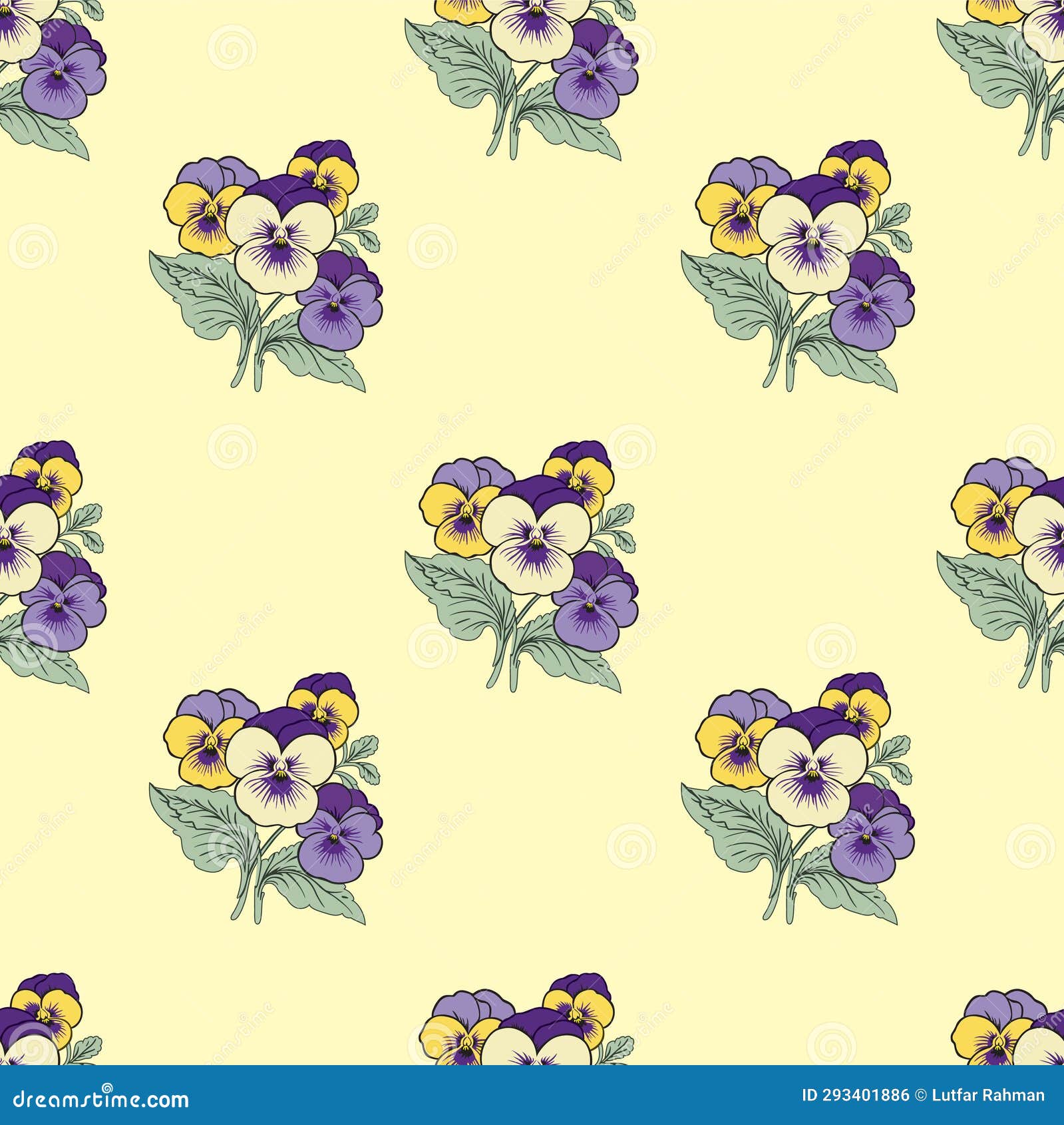 Flower Flat Textile Vector Pattern Design Stock Vector - Illustration ...