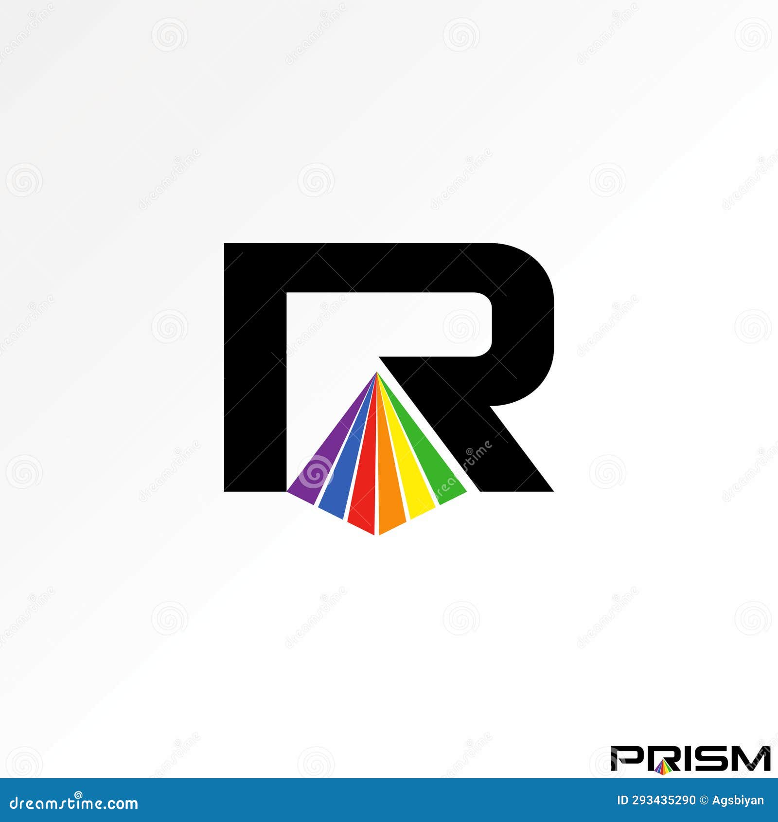 Unique Letter R Font with Pyramid Prism Colors. Related To Monogram ...