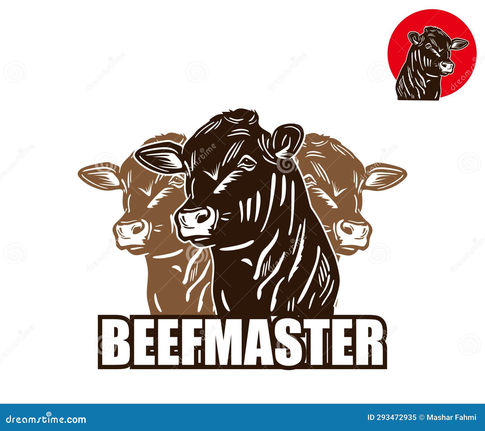 BEEFMASTER COW HEAD LOGO for FARING Stock Vector - Illustration of icon ...