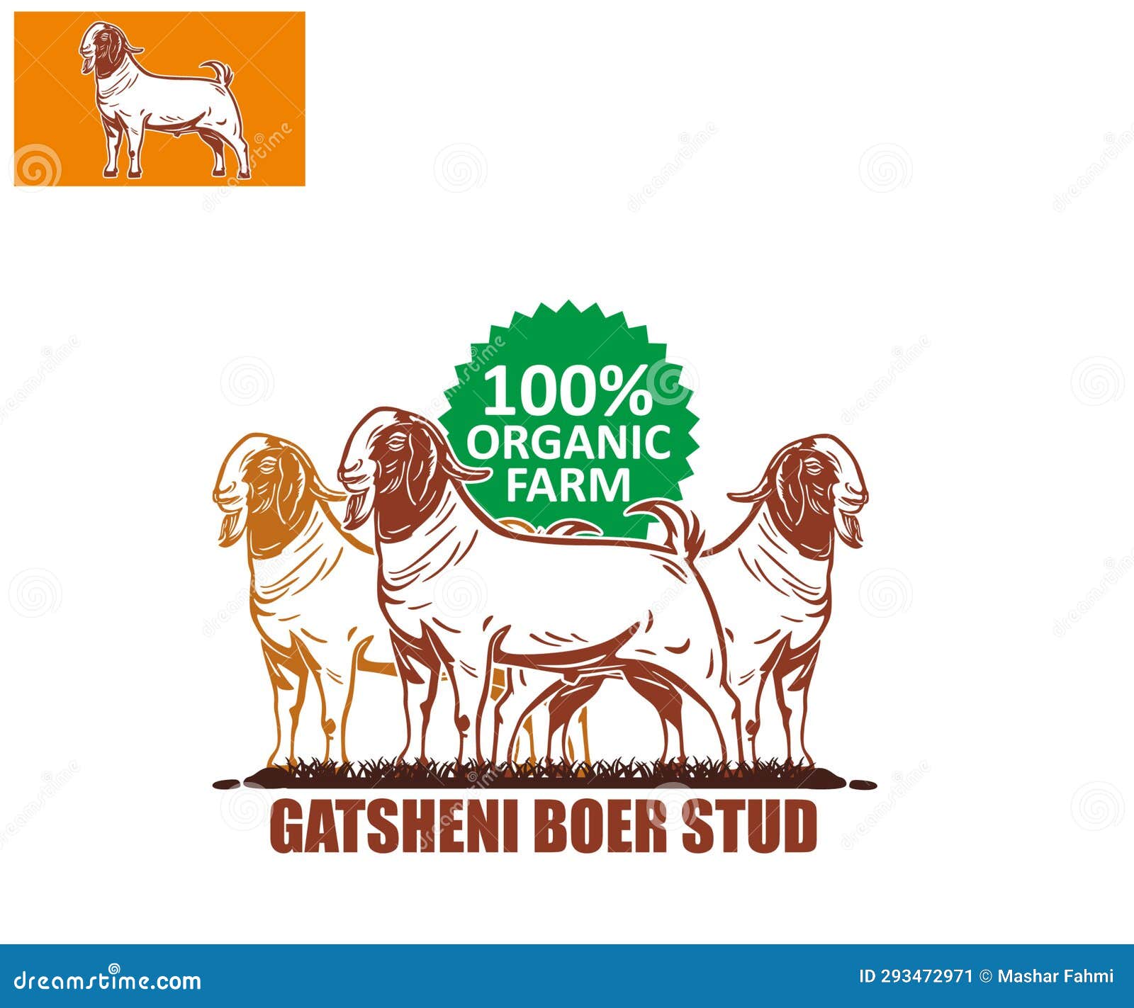 GATSHENI BOER GOAT STUD FARM LOGO Stock Vector - Illustration of logo ...
