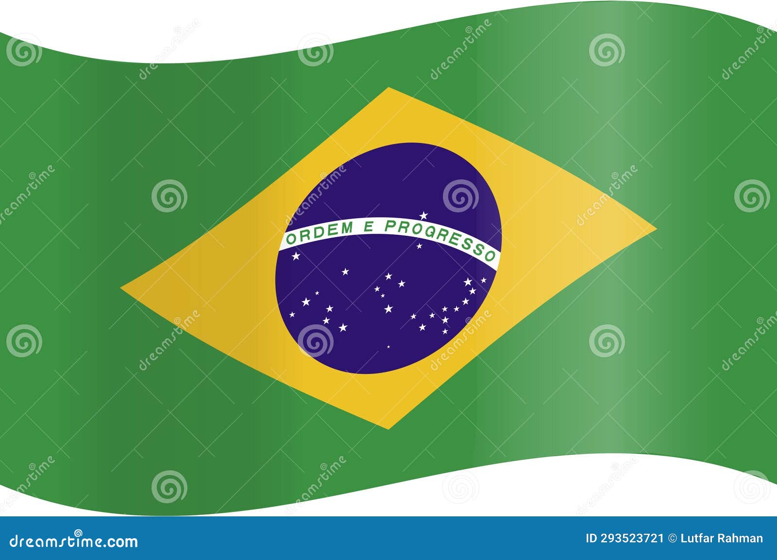Brazil S National Flag in Vector Form Stock Vector - Illustration of ...