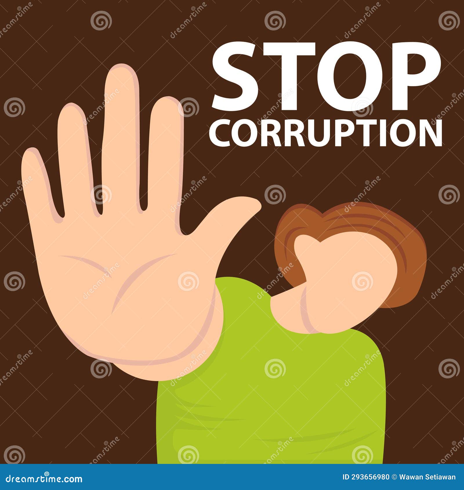 Illustration Vector Graphic of a Man Said Stop Corruption Stock Vector ...