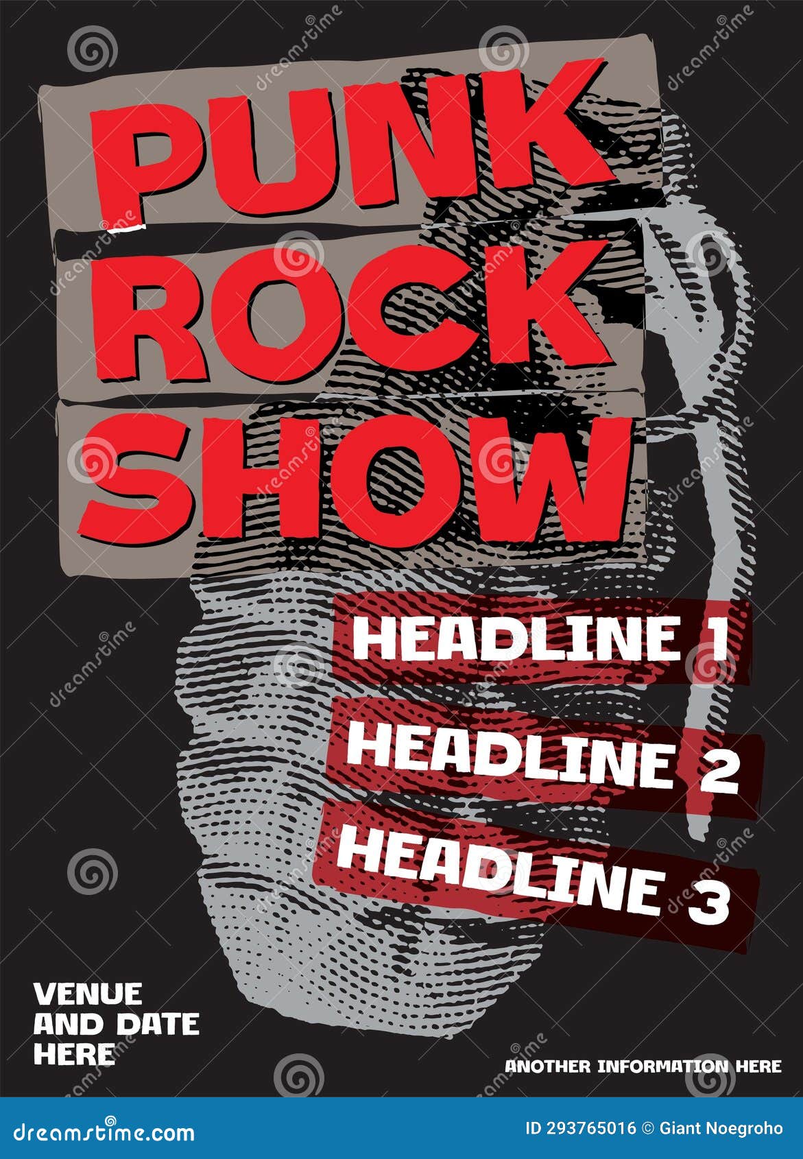 Punk Rock Show Poster, Gigs Poster Vector Format Stock Vector ...